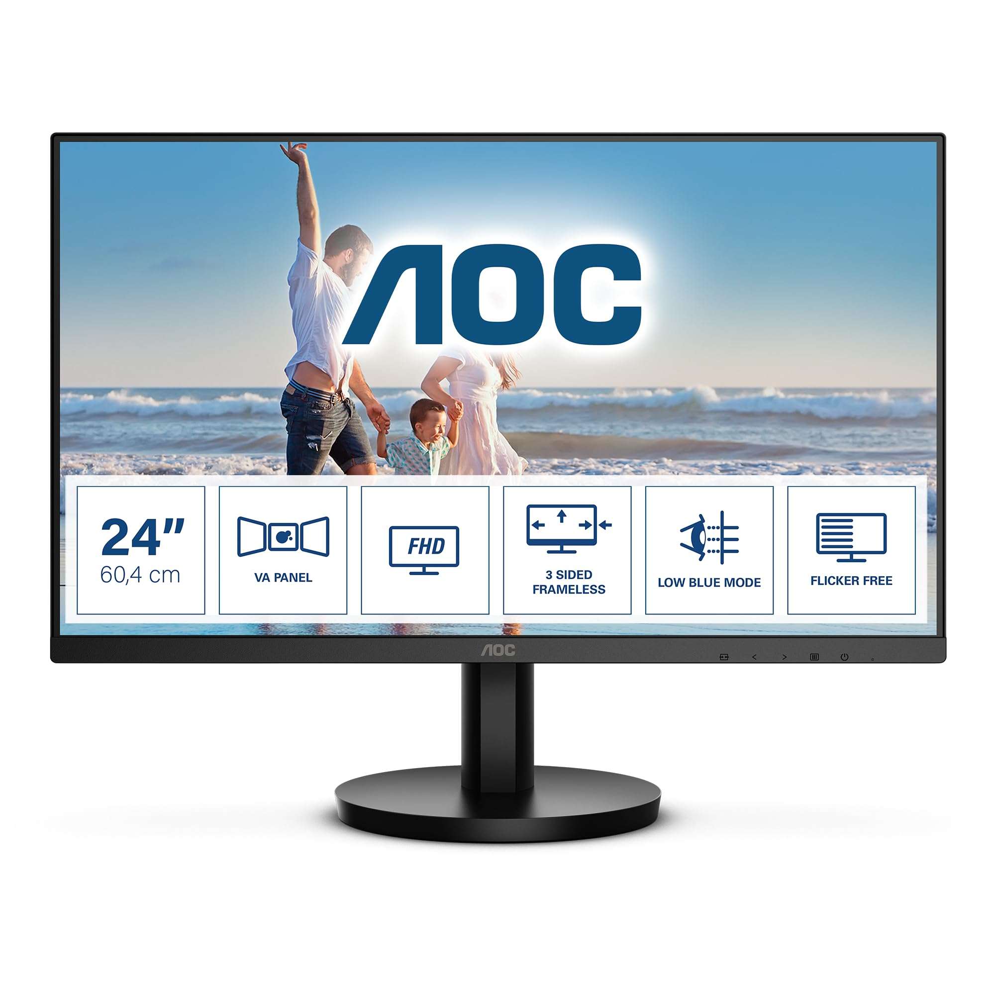 AOC 24B3HM Monitor 23.8″ 1920×1080 @75HZ, panel VA – Supricom Panamá